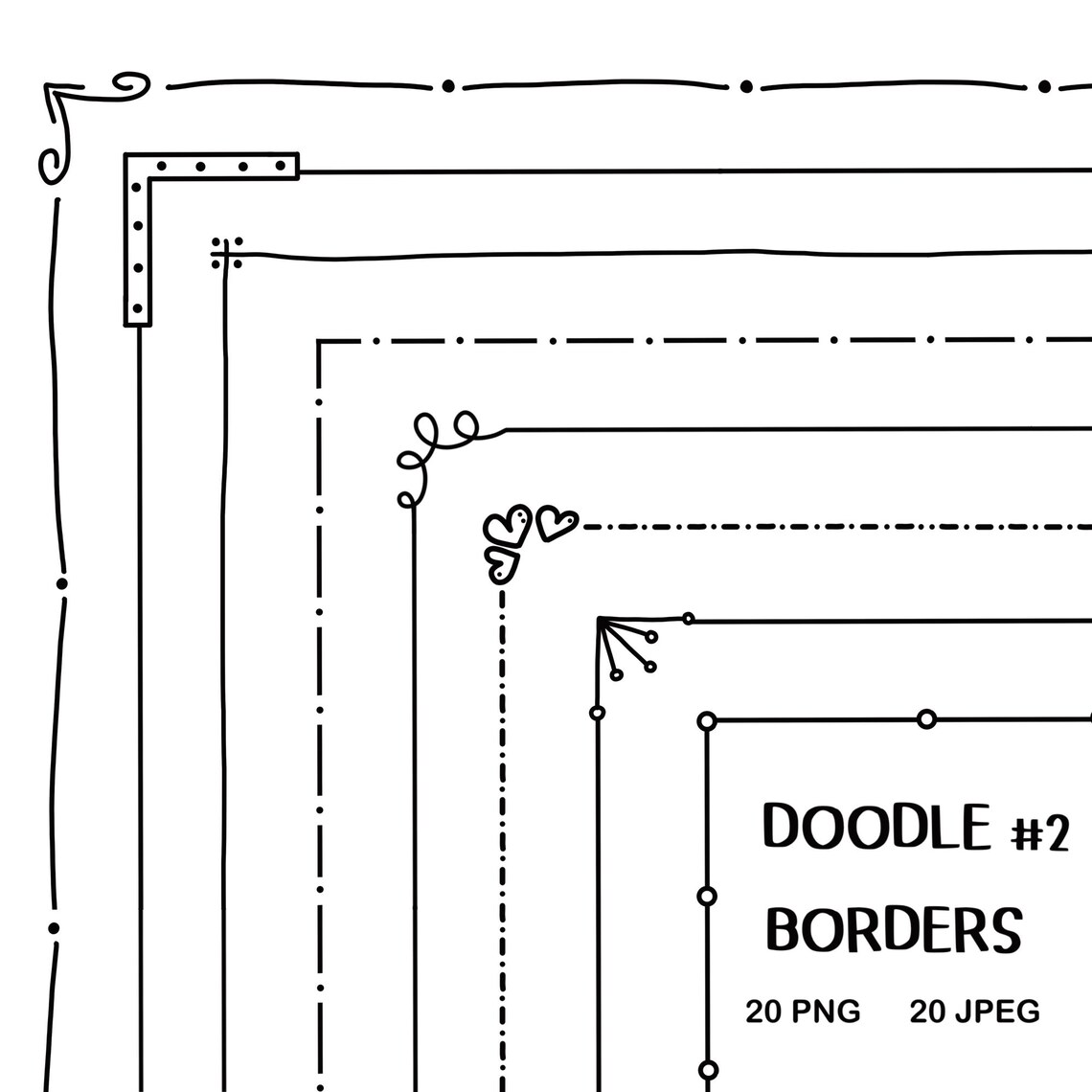 Line Frames | Frames Png | Frames Clipart | Hand Drawn Frame | Cute ...