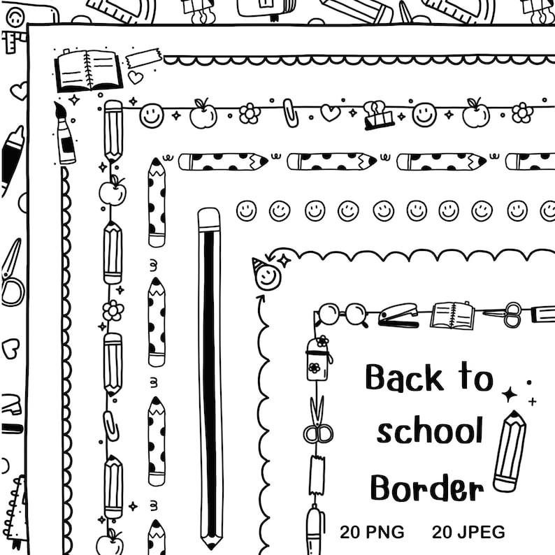 Back to School Borders | Cute Frames | Doodle Frames | Doodle Borders ...