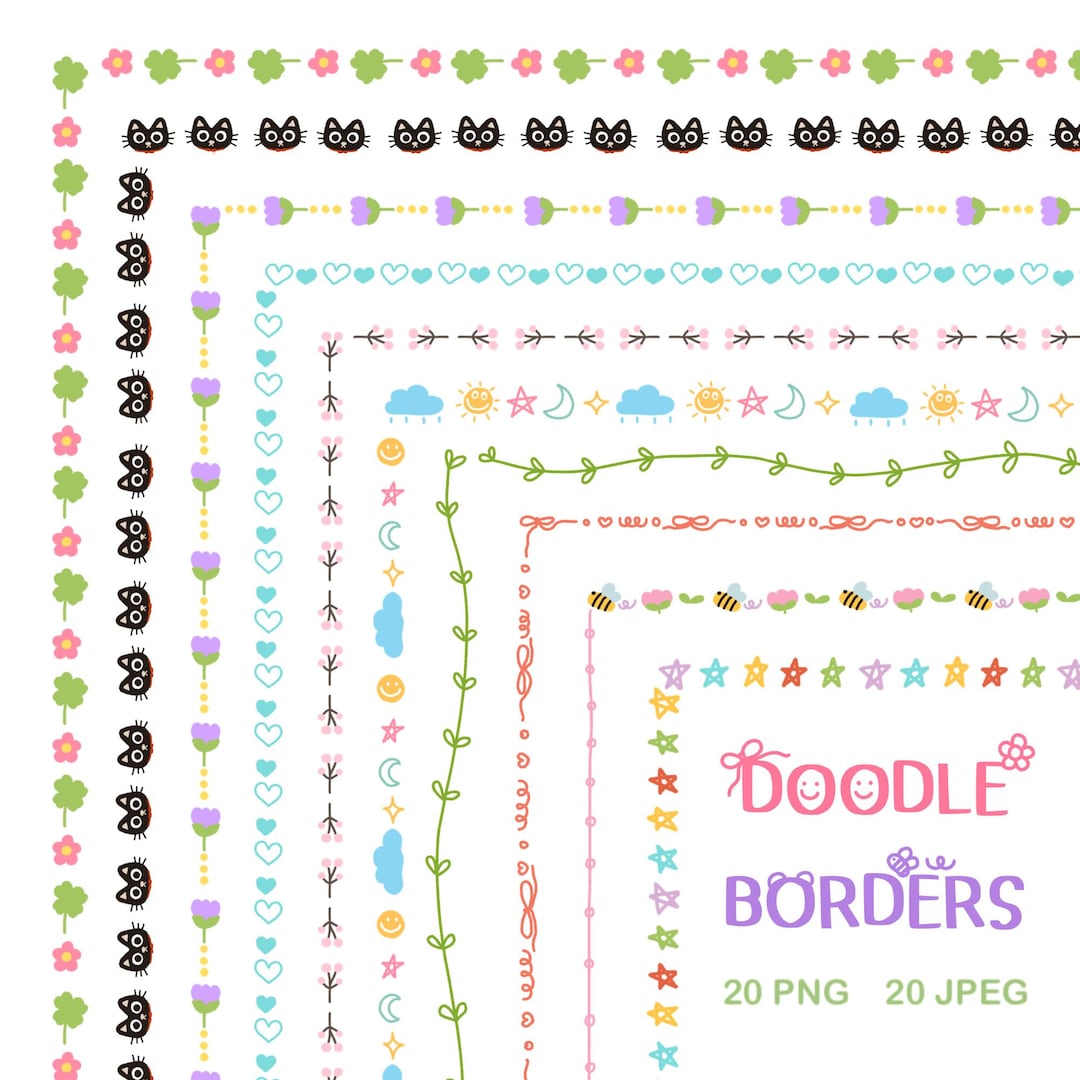 Cute Frames | Doodle Frames | Doodle Borders | Hand-drawn Frames ...