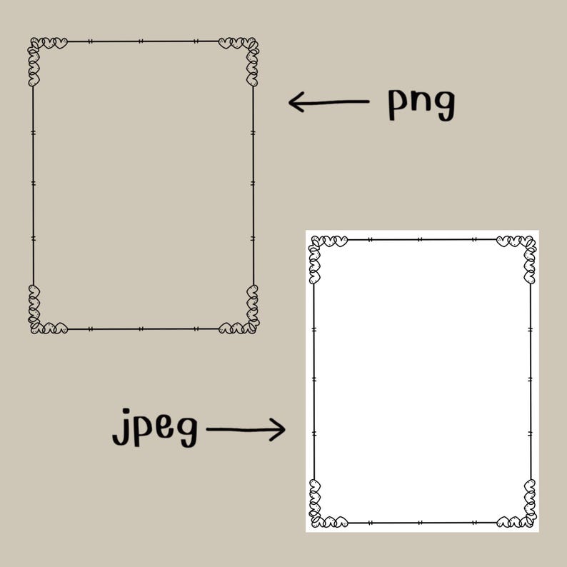 Valentines Day Borders Frames Clipart Set 2, Hand Drawn Frame Clipart ...