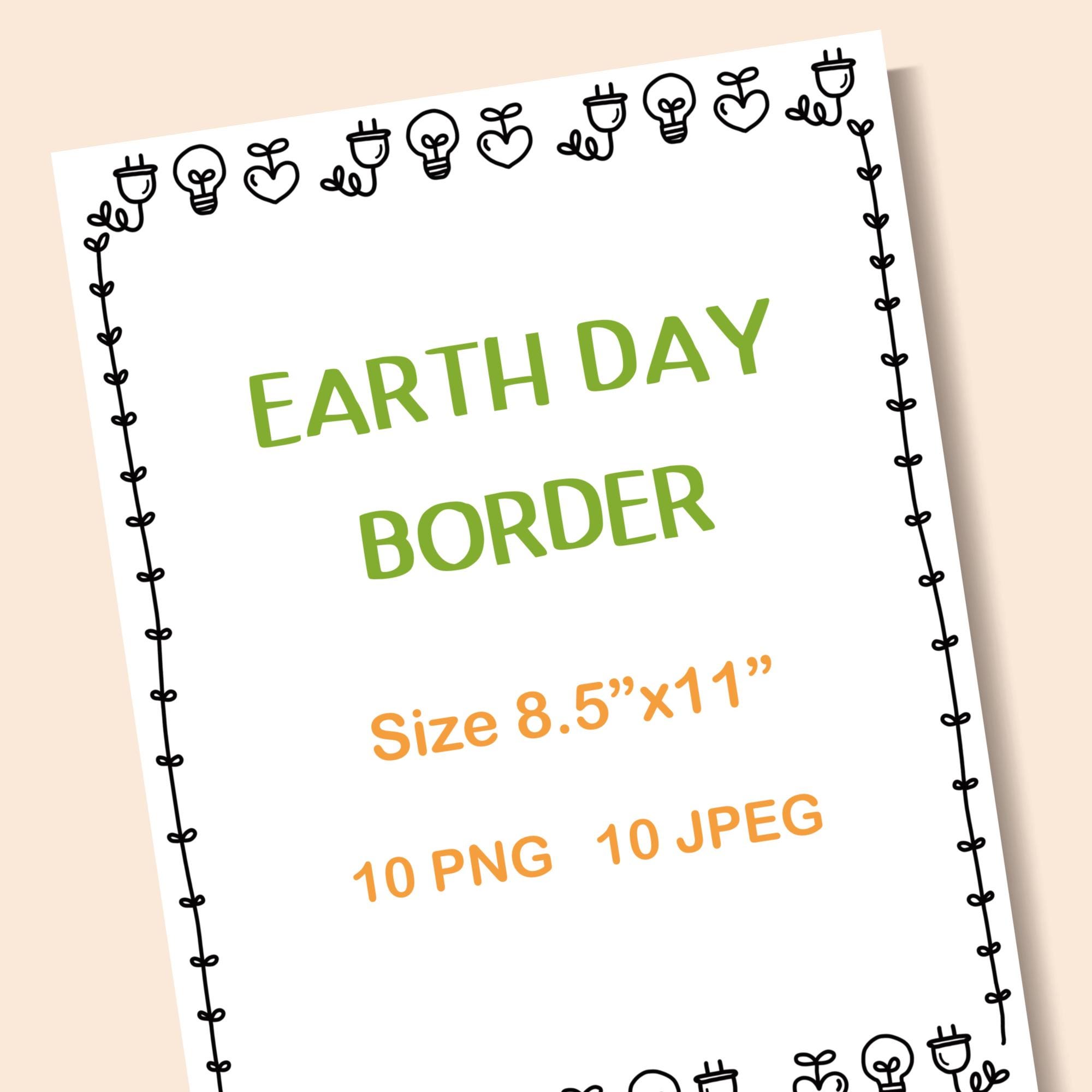 Earth Day Borders | Spring Frames | Cute Frames | Hand-drawn Frames ...
