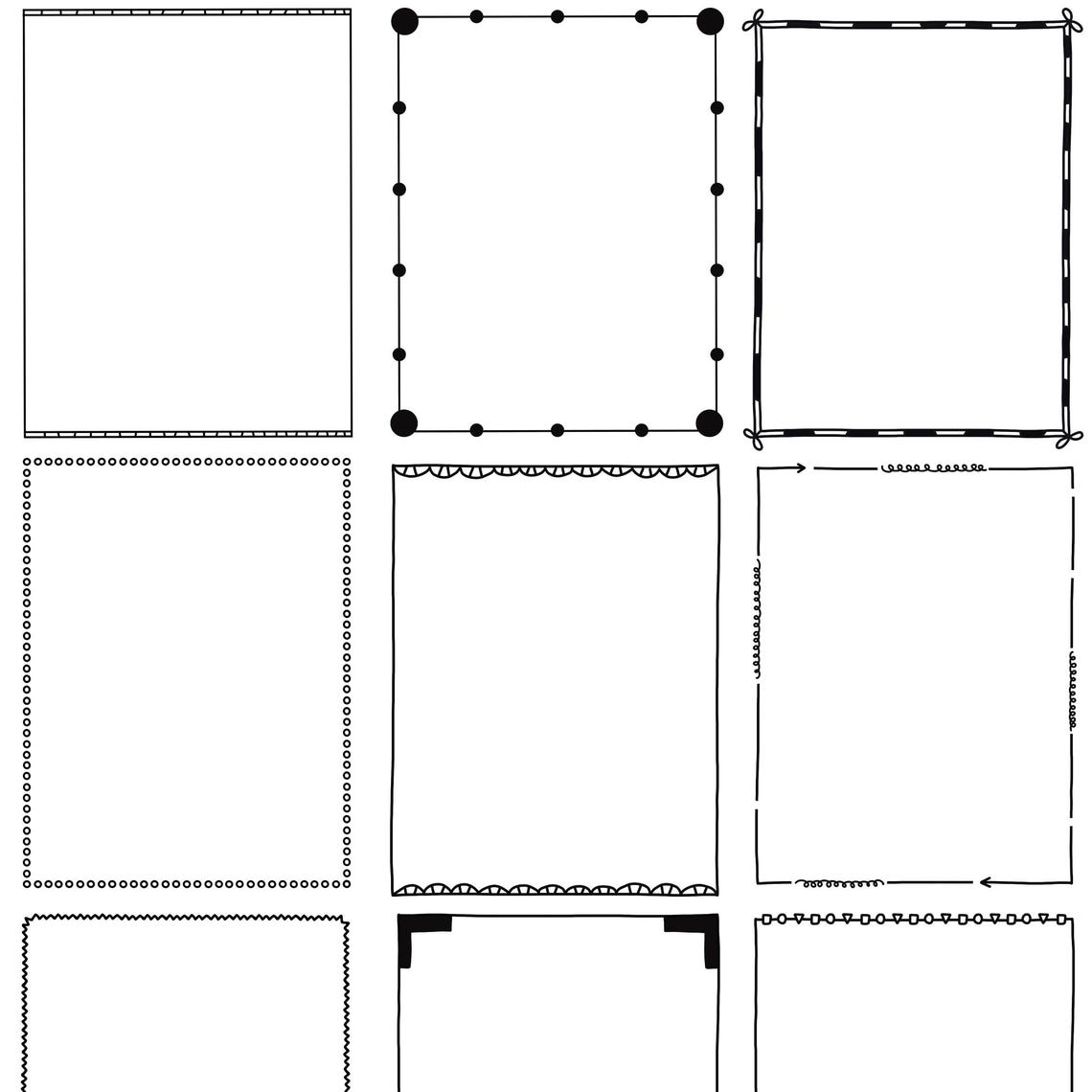 Doodle Png Border, Hand Drawn Border Clipart, Doodle Frames Clipart ...