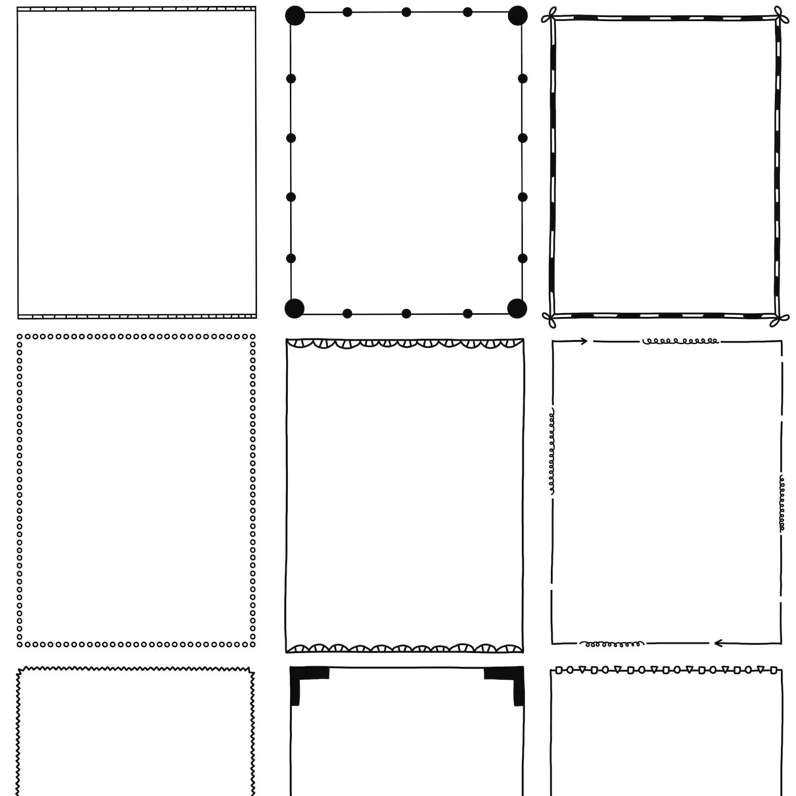 Doodle Png Border, Hand Drawn Border Clipart, Doodle Frames Clipart ...