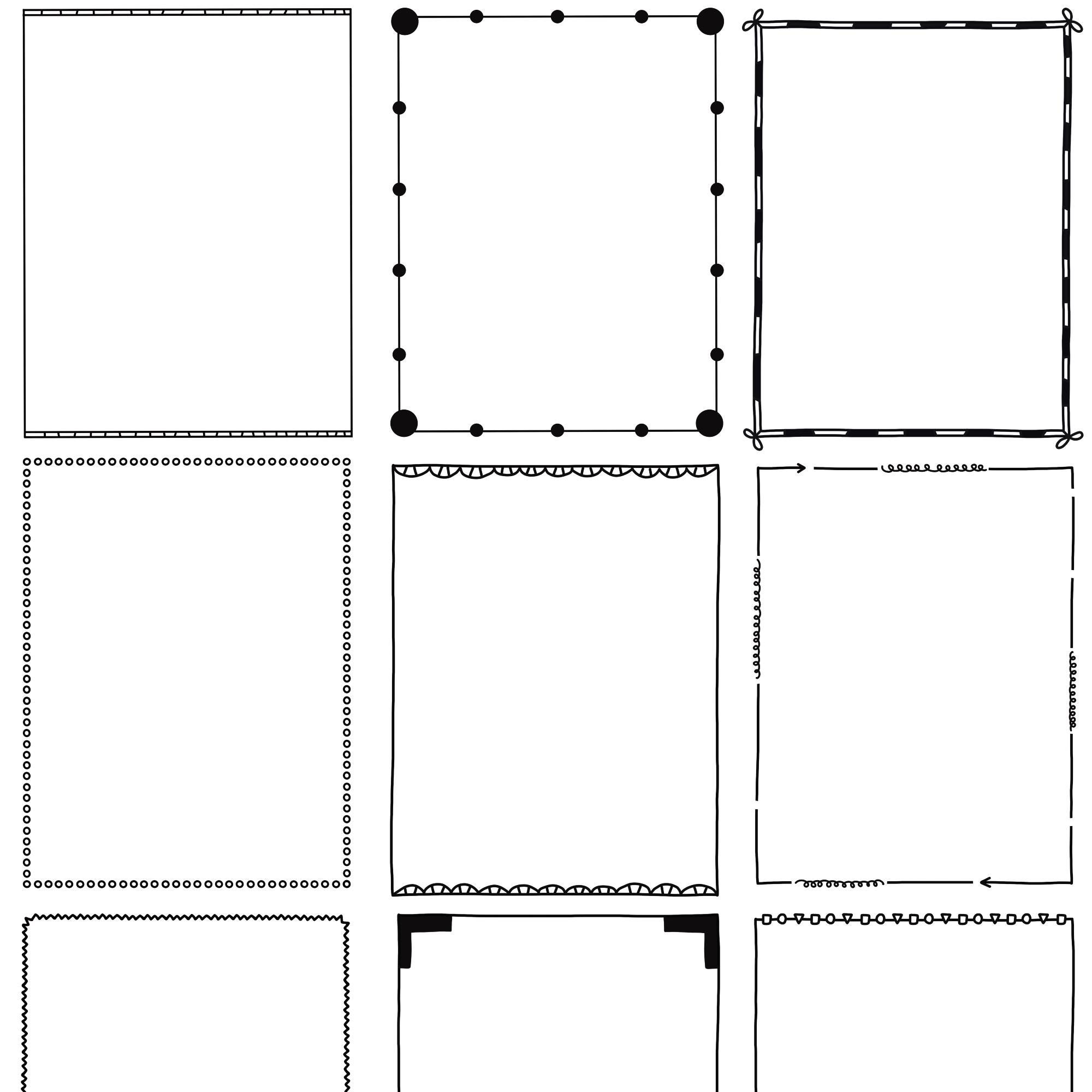 Doodle Png Border, Hand Drawn Border Clipart, Doodle Frames Clipart ...