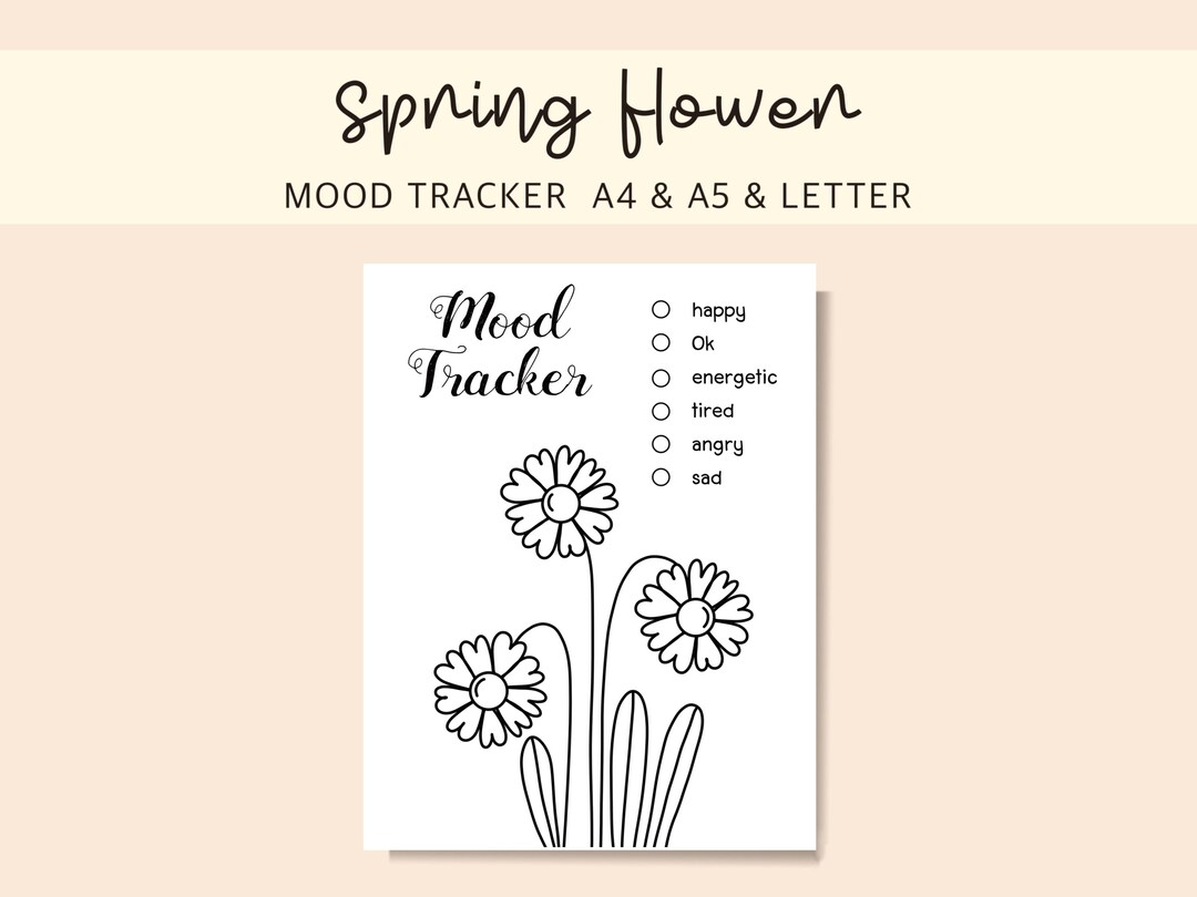 Flower Mood Tracker Printable Page | Daily Tracker | Mood Tracker ...