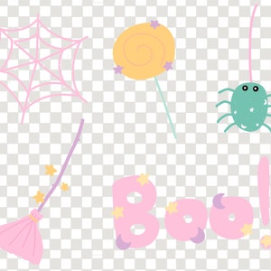 Pastel Halloween Clipart, Cute Ghosts, Pumpkins, Rainbow, Cute ...