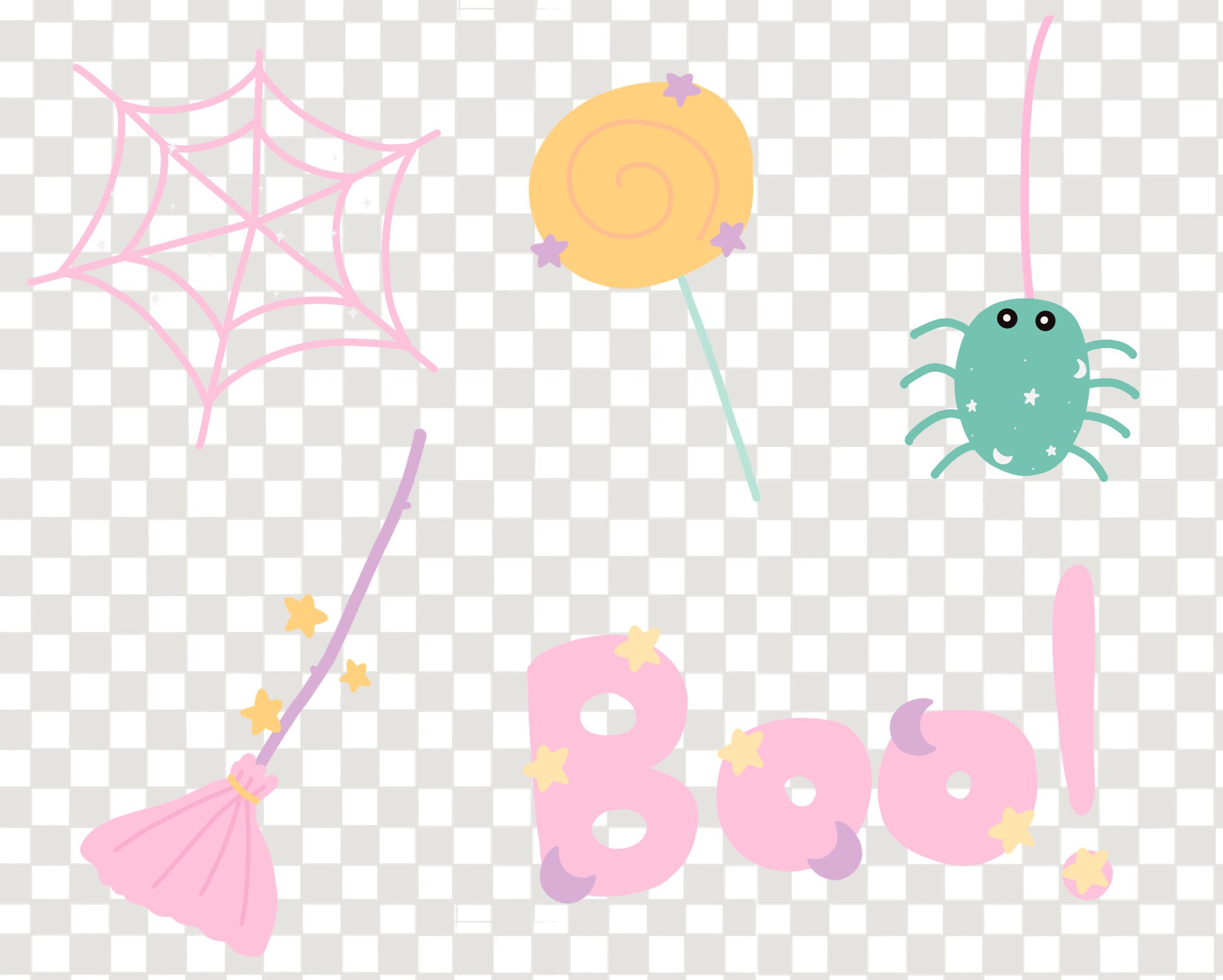 Pastel Halloween Clipart, Cute Ghosts, Pumpkins, Rainbow, Cute ...