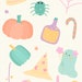 Pastel Halloween Clipart, Cute Ghosts, Pumpkins, Rainbow, Cute ...