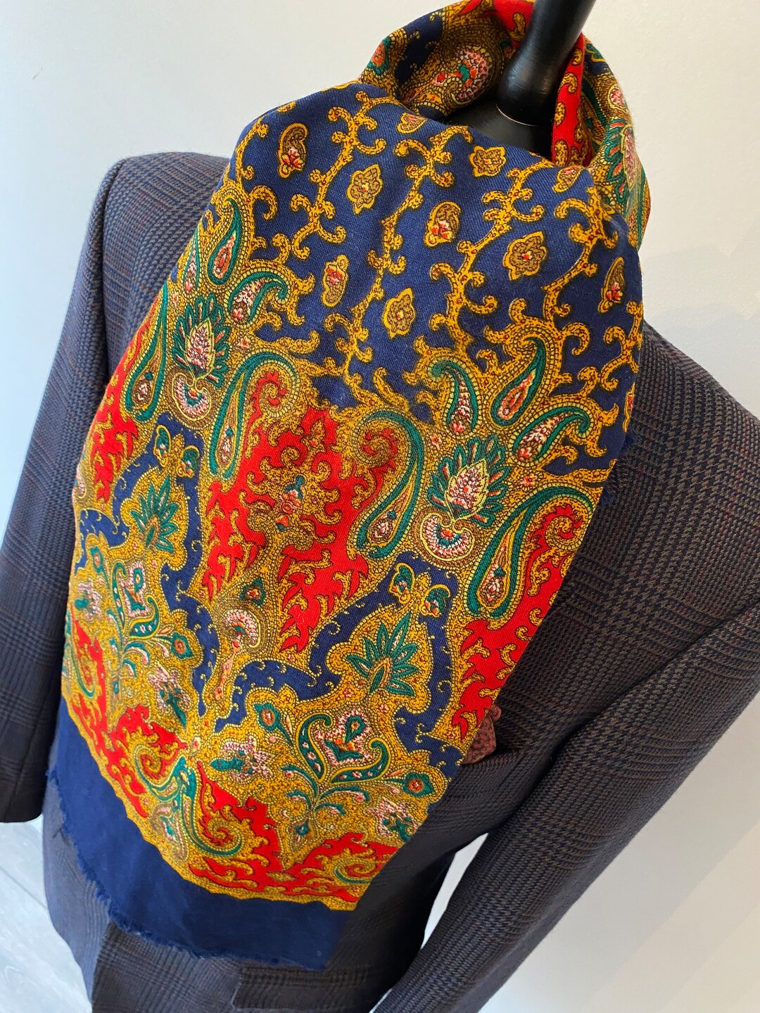 Super Vintage Mens 1970's Indie Mod Blue Multi Colour Bohemian ...