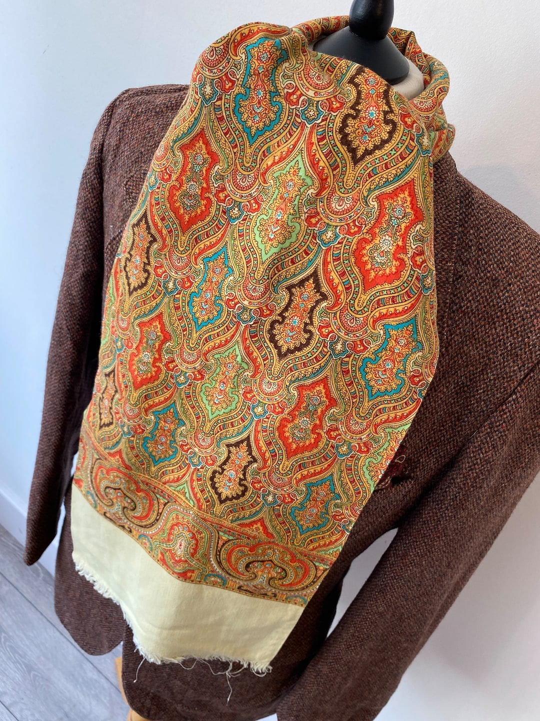 Super Vintage Mens 1970's Indie Mod Yellow Multi Colour Bohemian ...