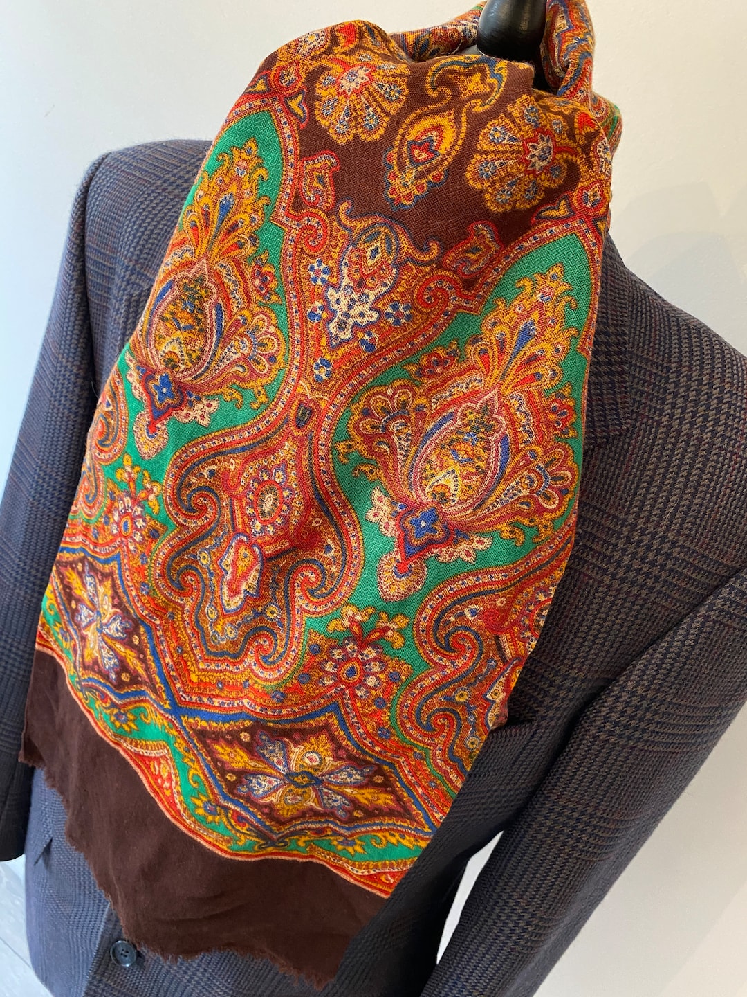 Super Vintage Mens 1970's Indie Mod Brown Multi Colour Bohemian ...