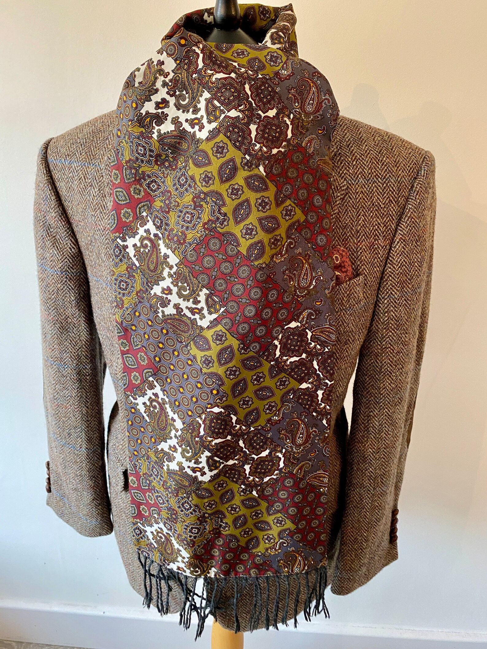 ACE Vintage Mens Indie/mod Bohemian Multi Colour Patchwork Look Retro ...