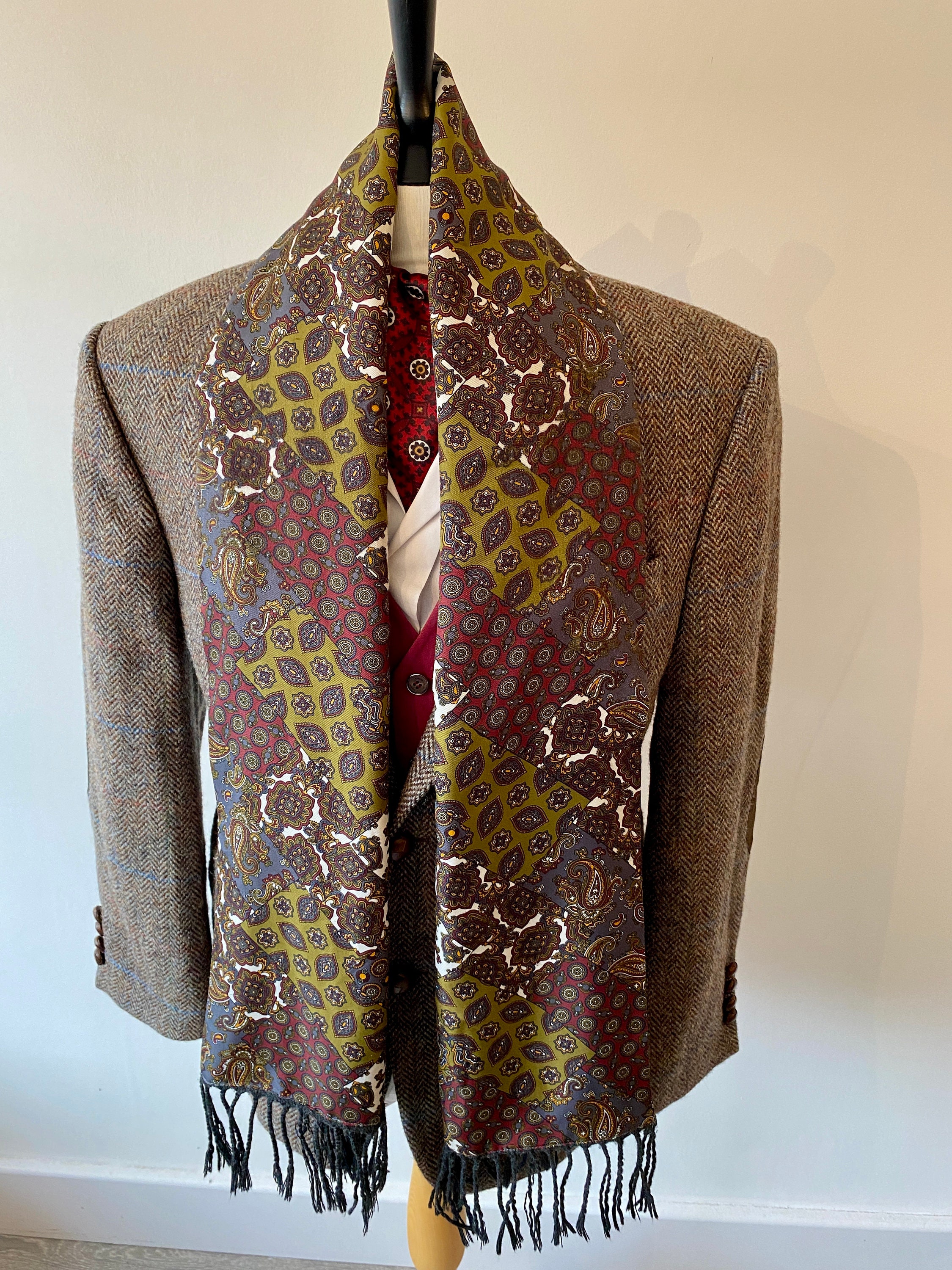 ACE Vintage Mens Indie/mod Bohemian Multi Colour Patchwork Look Retro ...