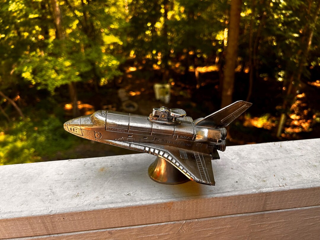 Vintage Metal Columbia Space Shuttle Model Table Lighter in Great ...