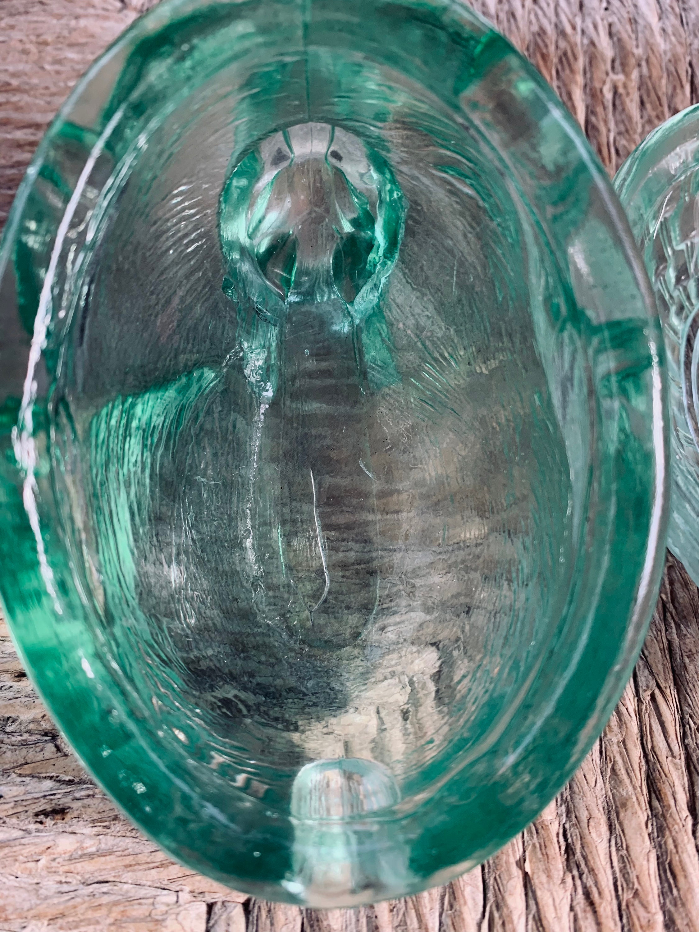 Vintage L.E. Smith Glass Co Spring Green Glass Bunny/rabbit on Nest ...