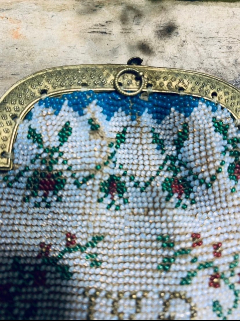 Antique Beaded Monogram Floral Purse 1840 Hand Sewn - Etsy