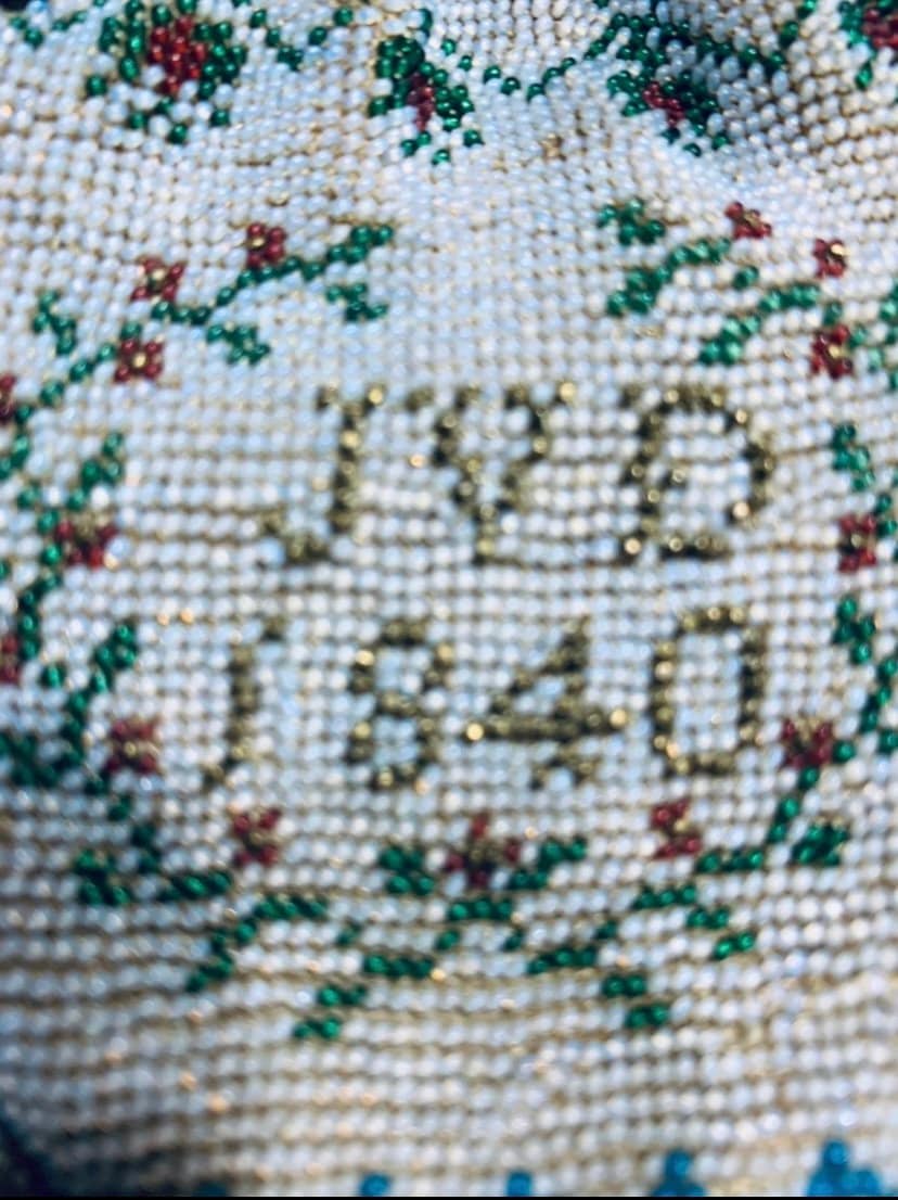 Antique Beaded Monogram Floral Purse 1840 Hand Sewn - Etsy