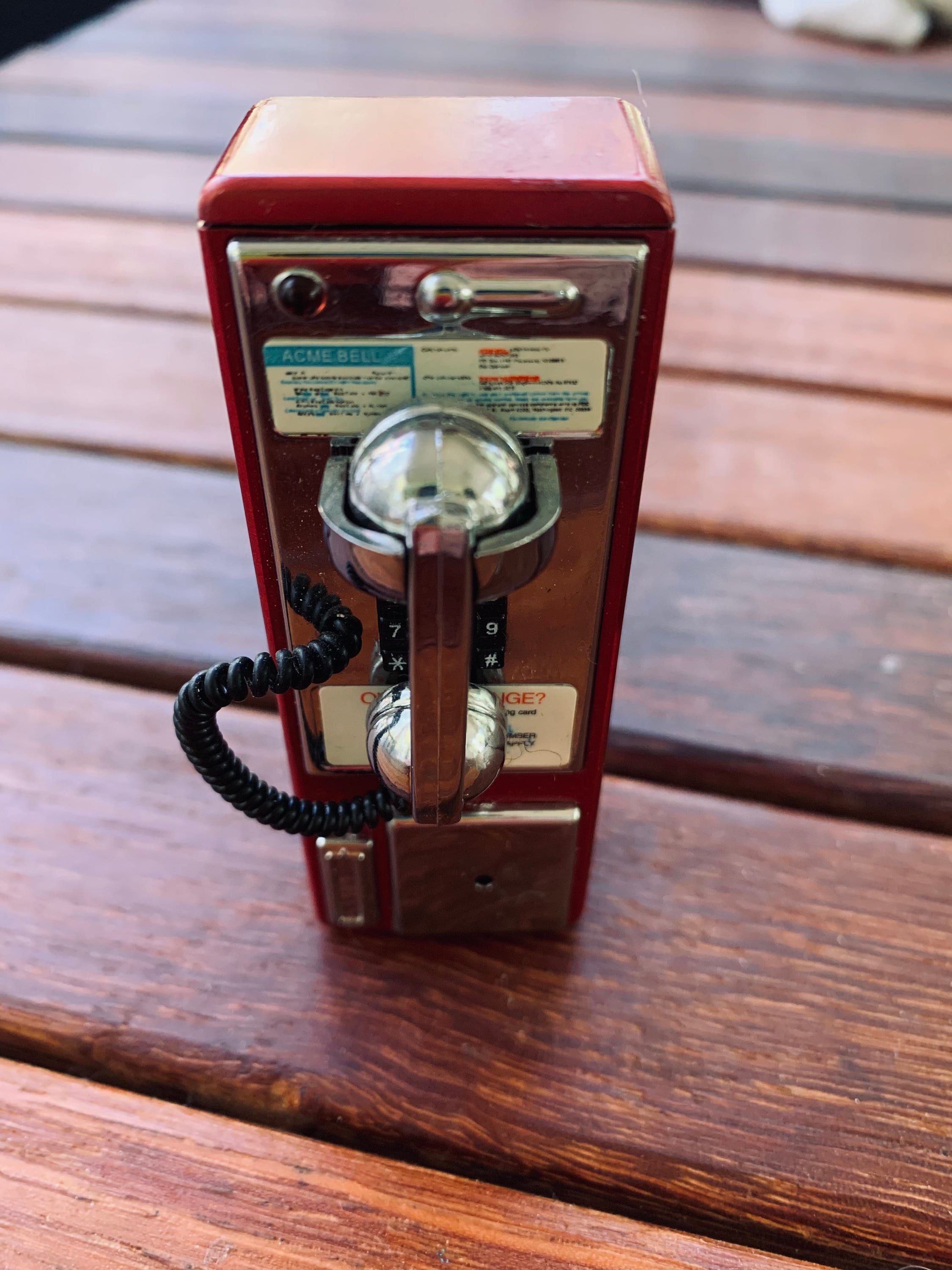 Vintage Modern NOS Red Metallic Detailed Accents Pay Phone Cigarette ...