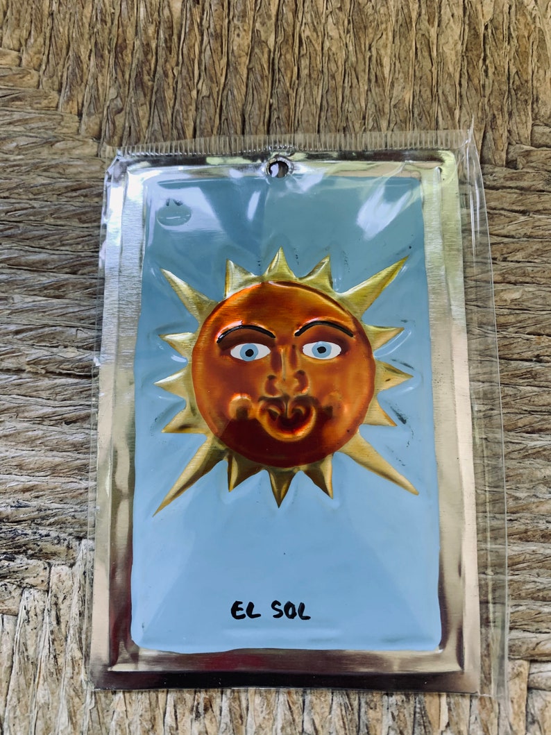 Vintage Tin La Lotería El Sol The Sun Playing Card Decoration | Etsy