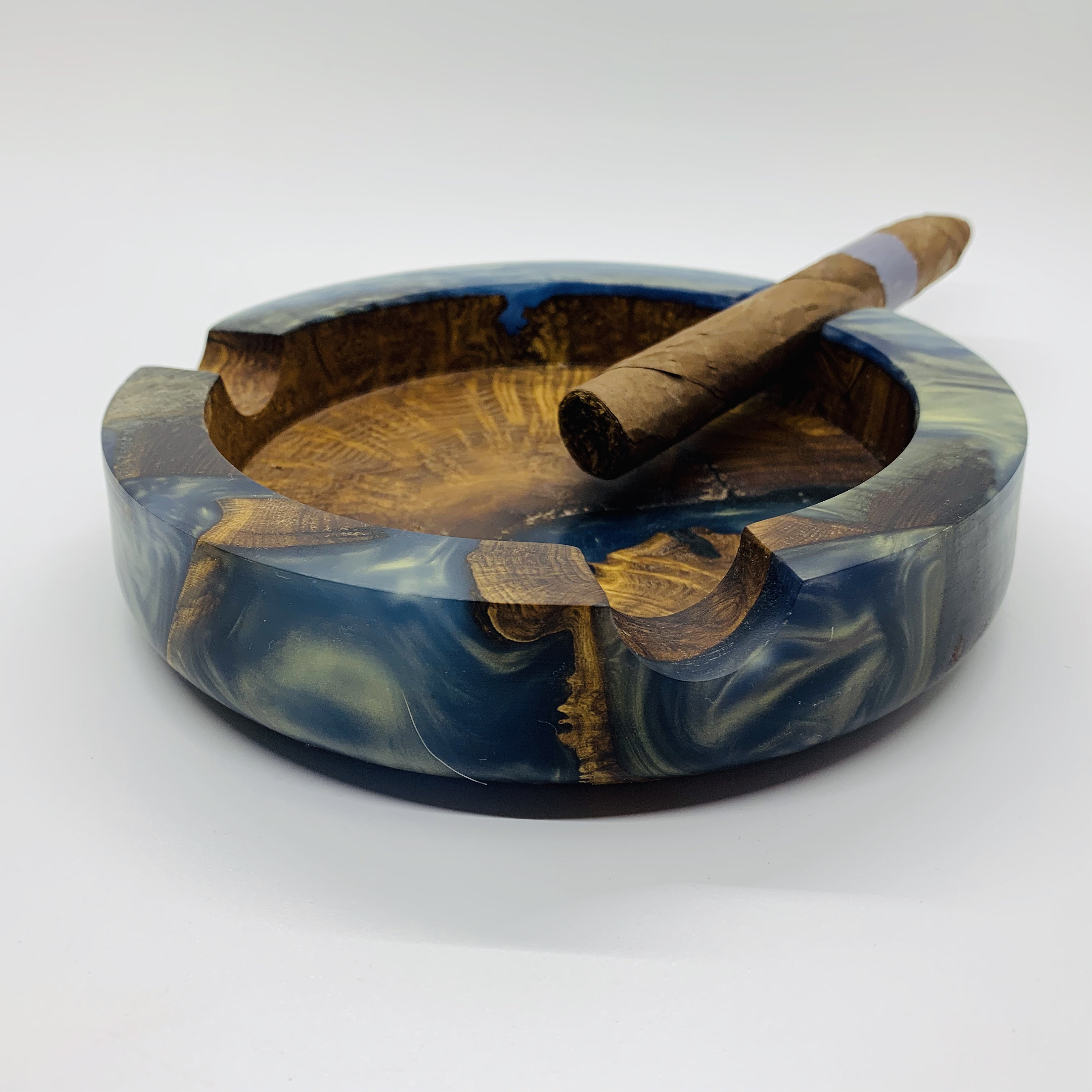 CUSTOM ORDERS ONLY Custom Epoxy and Wood Cigar Ashtray | Etsy