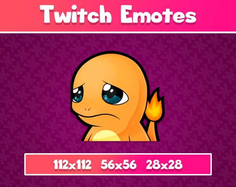 Charmander Sad Emote twitch - Etsy