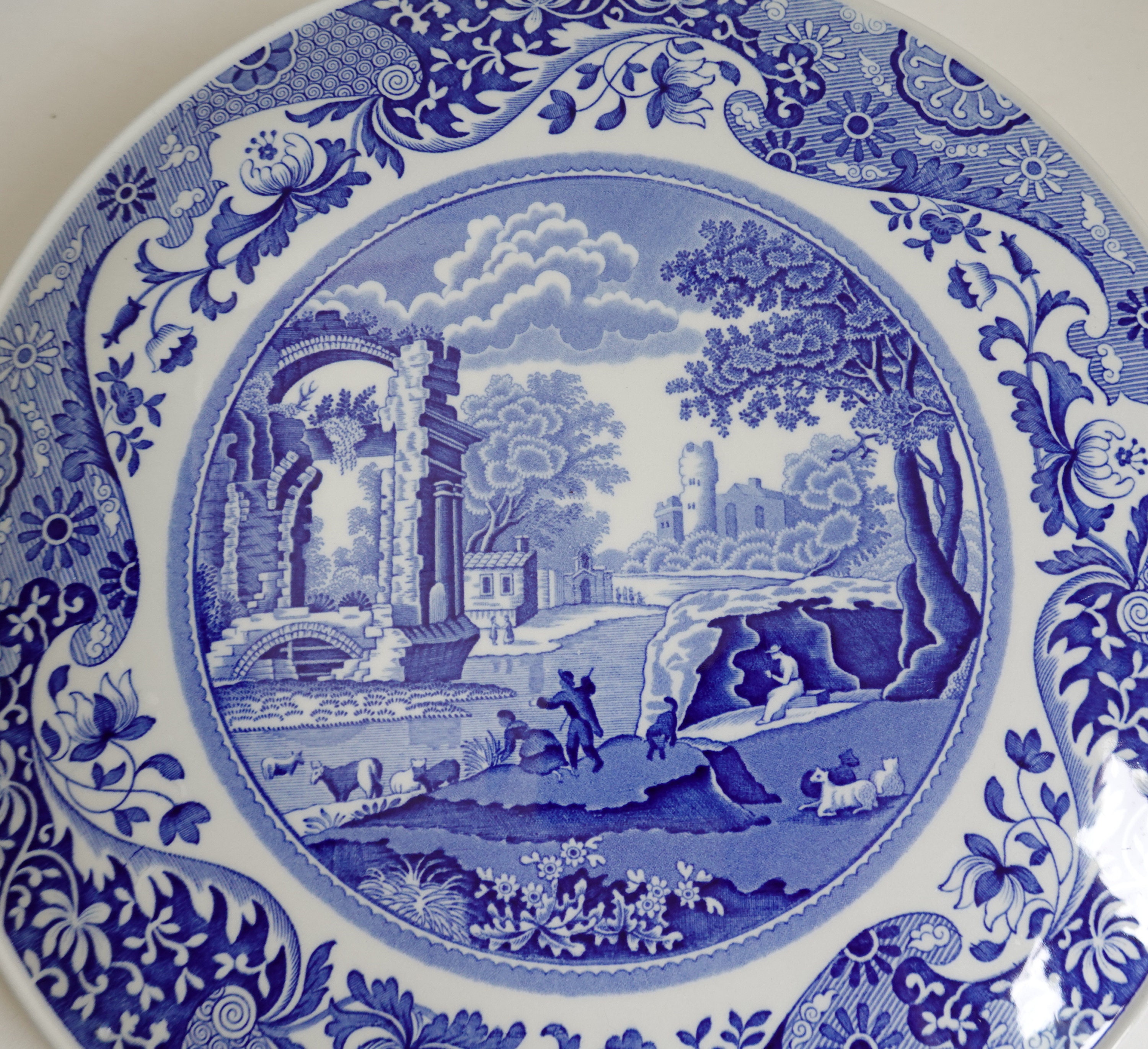 Spode Italian Blue & White Domed Cake Plate / Serving Platter - Etsy
