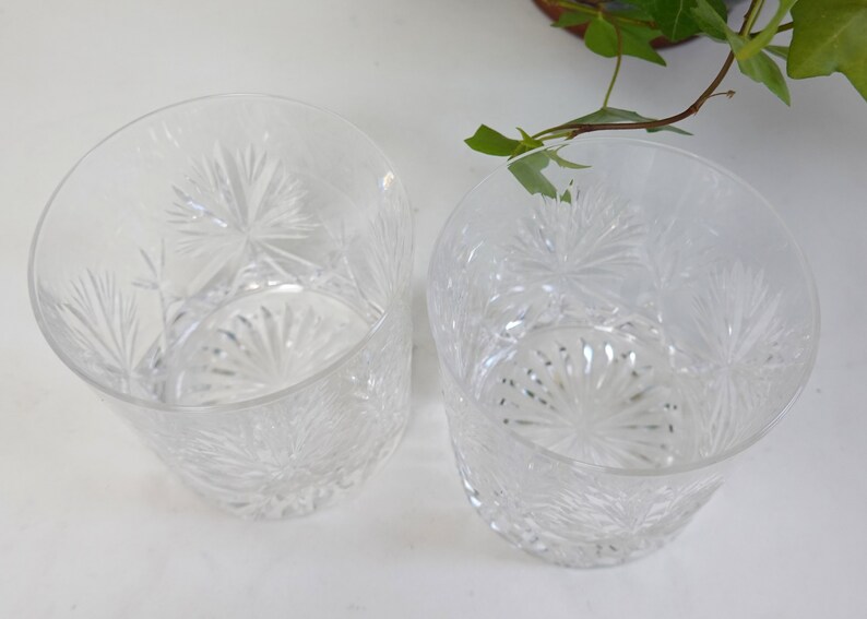 Two Edinburgh Crystal Star of Edinburgh Pattern Whisky Tumblers Glasses ...