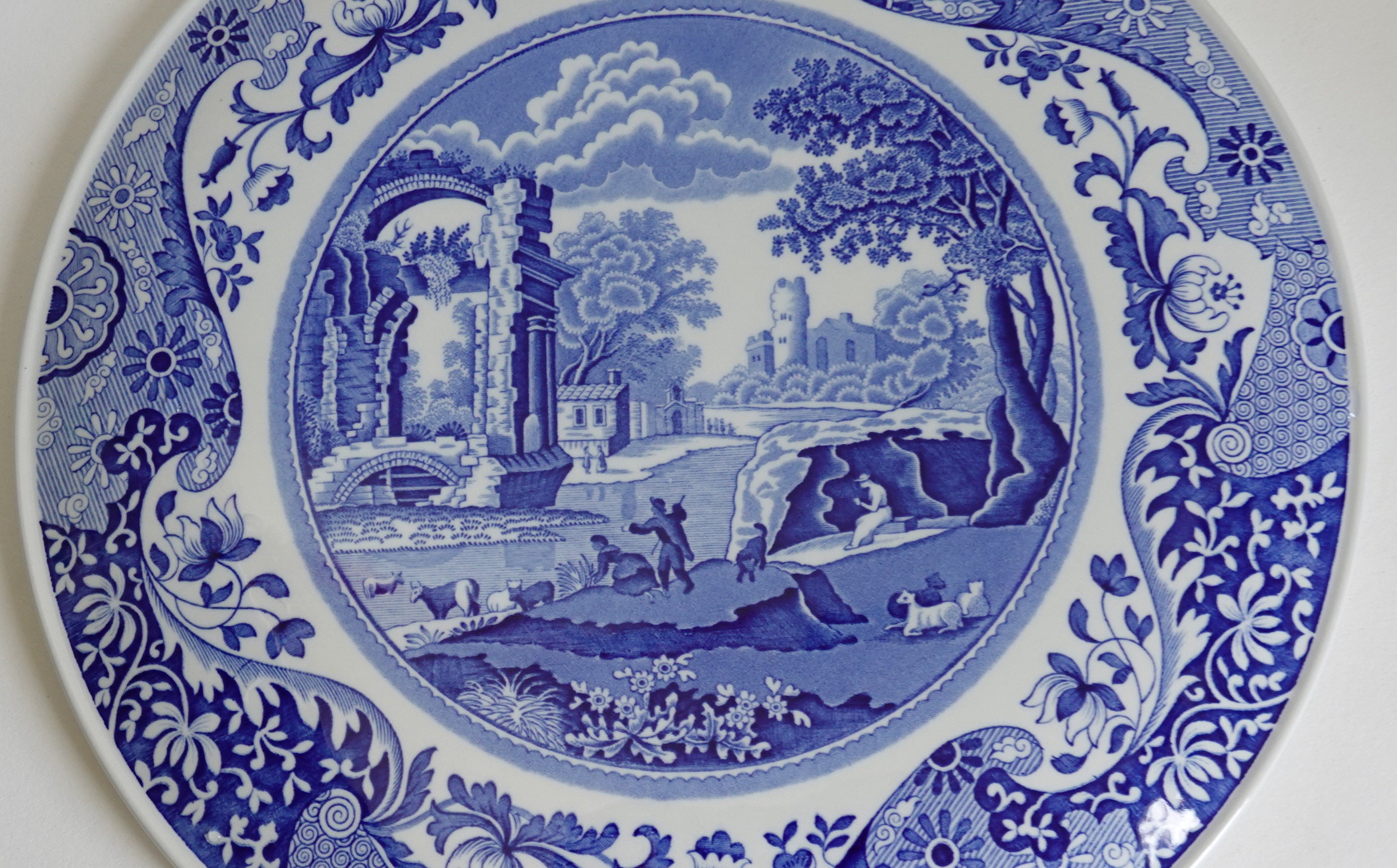 Spode Italian Blue & White Domed Cake Plate / Serving Platter - Etsy