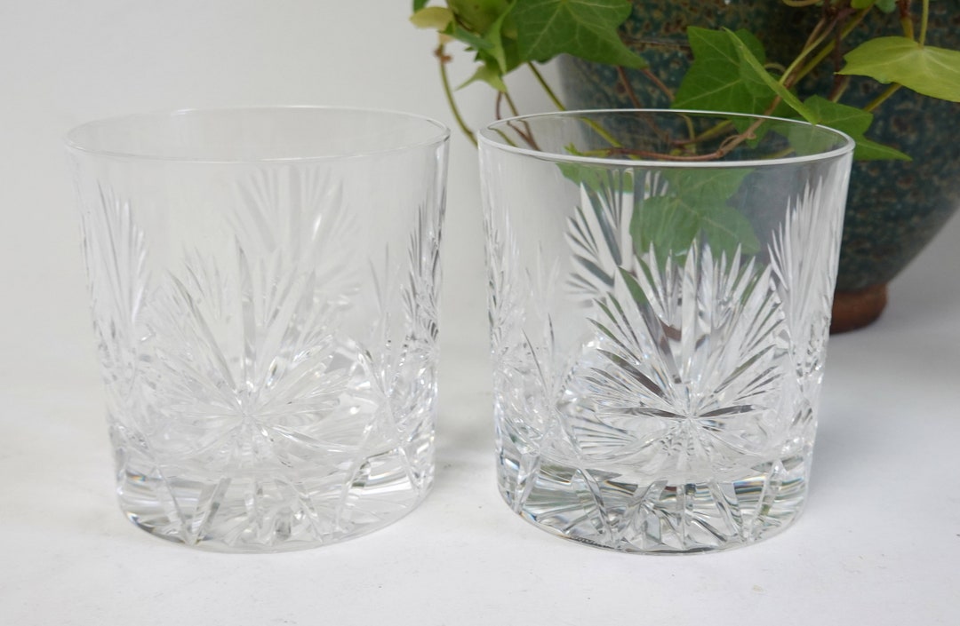 Two Edinburgh Crystal Star of Edinburgh Pattern Whisky Tumblers Glasses ...