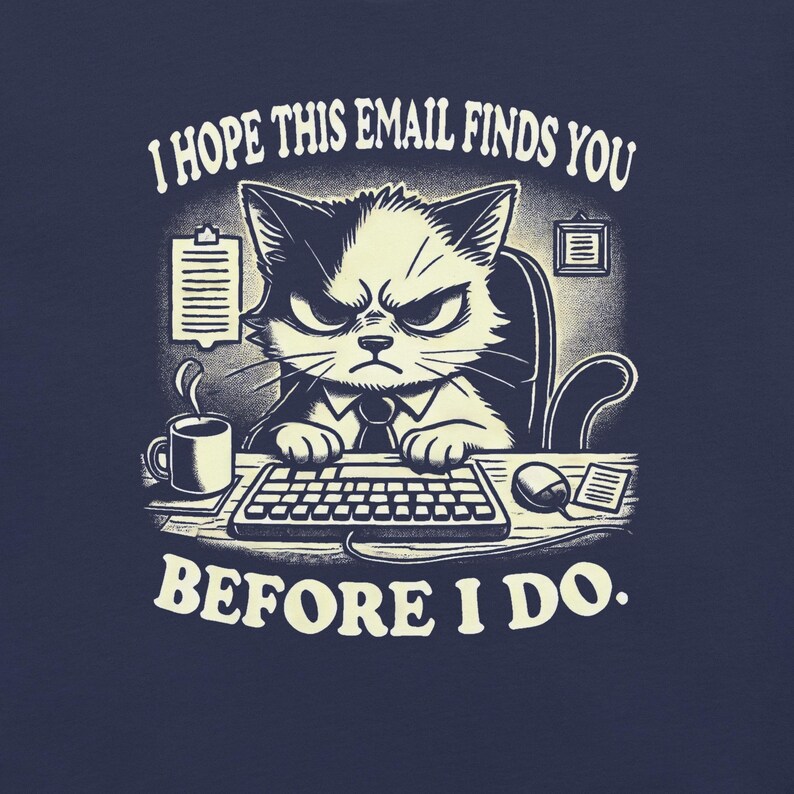 Grumpy Office Cat - Unisex T-shirt - Etsy