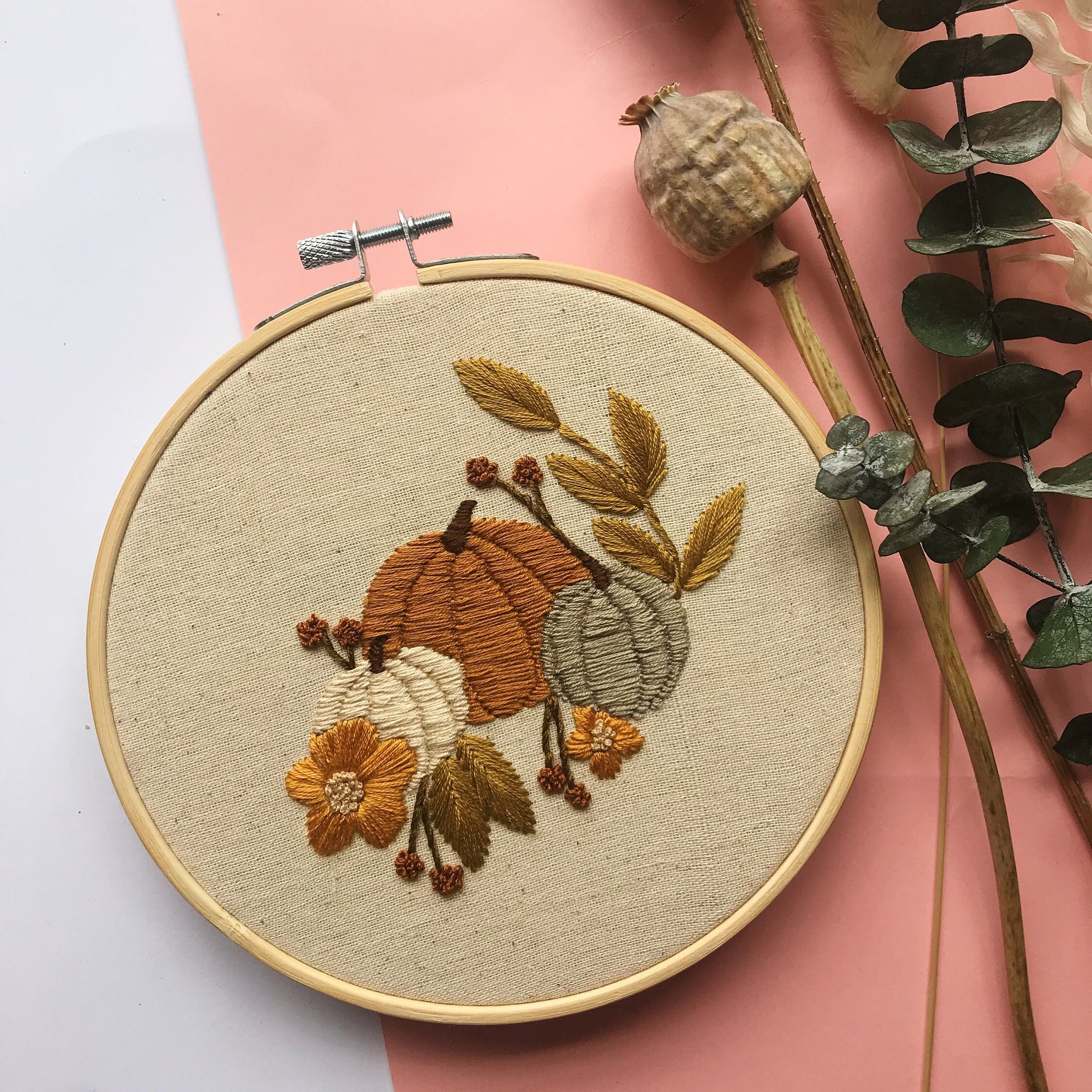 Pumpkin Patch Hand Embroidery PDF Pattern Beginners - Etsy