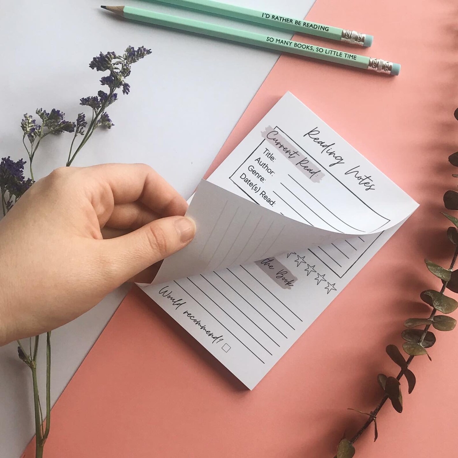 Reading Notes Notepad A6 Notepad for Book Reviews Book - Etsy UK