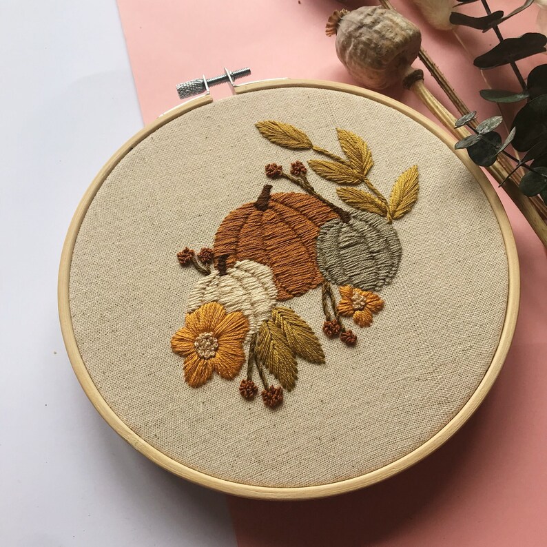 Pumpkin Patch Hand Embroidery PDF Pattern Beginners - Etsy