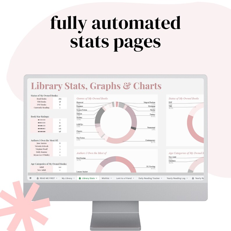 Book Tracker Spreadsheet | Reading Log | Google Sheets Digital Download ...