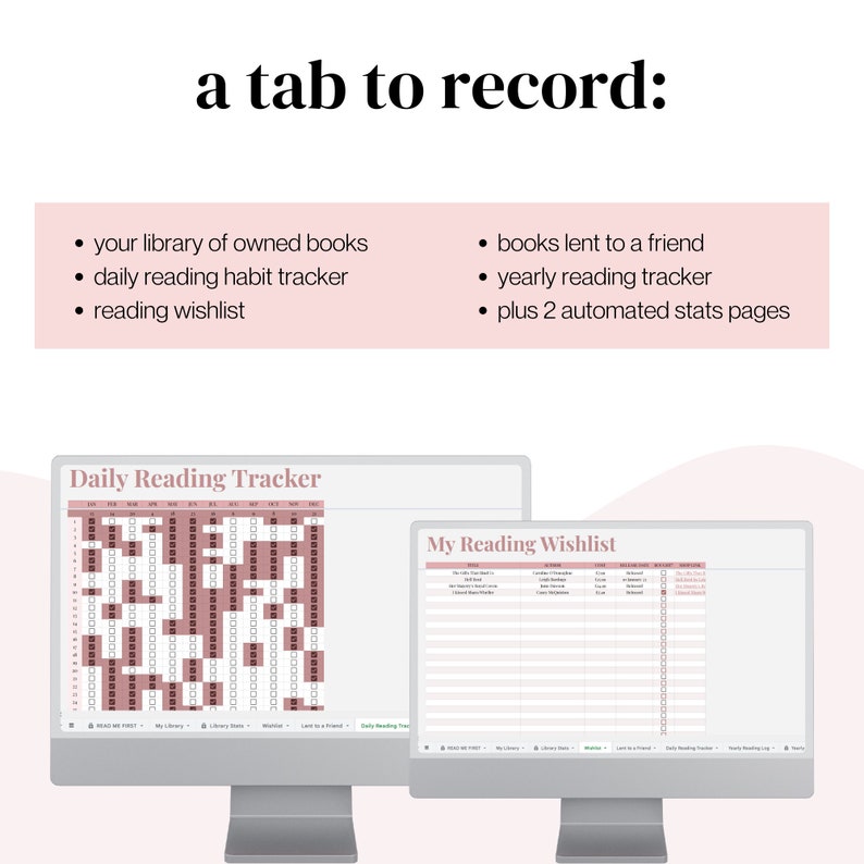 Book Tracker Spreadsheet Reading Log Google Sheets Digital - Etsy