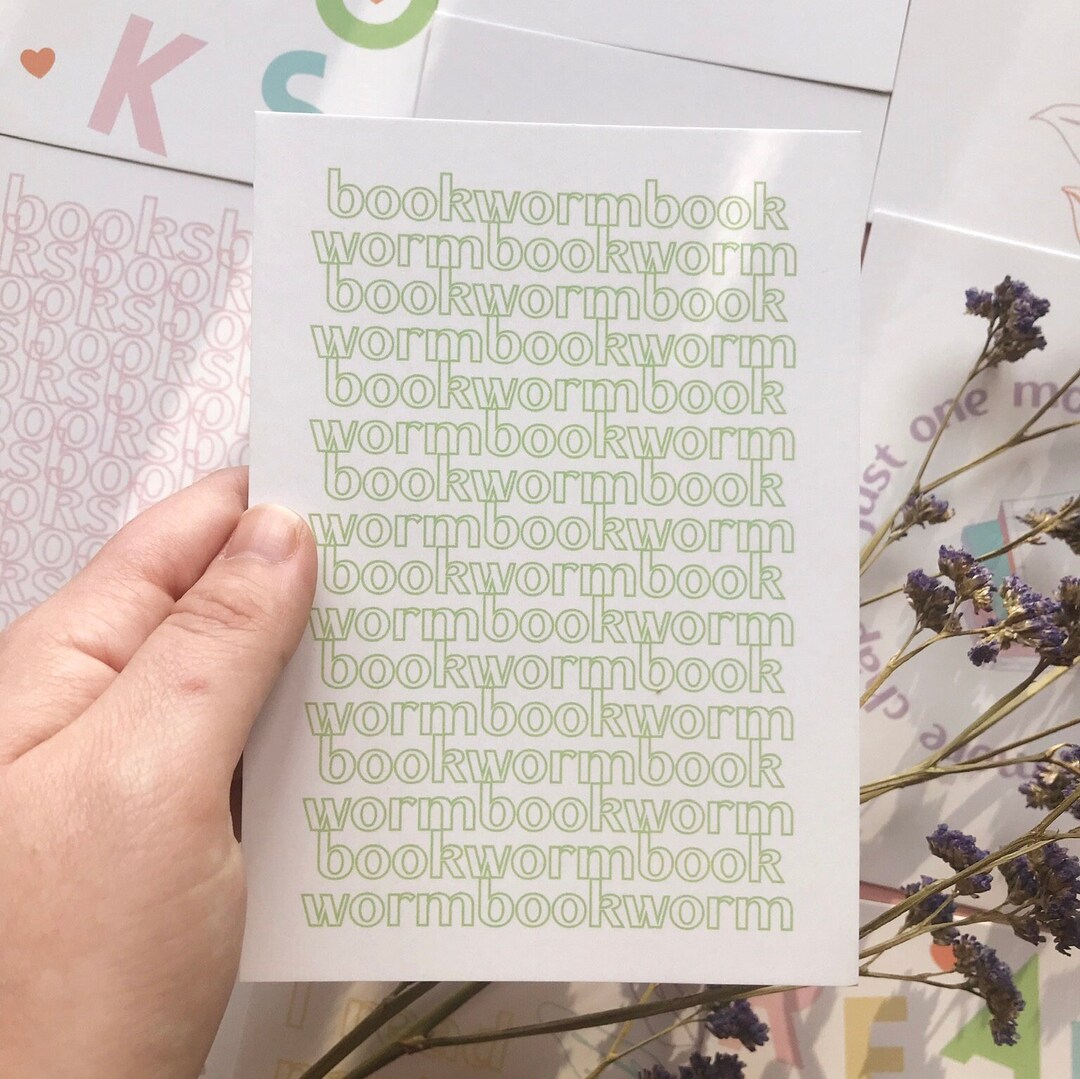 Bookworm Print Set | Literary Postcards | Set of 5 A6 Mini Prints - Etsy