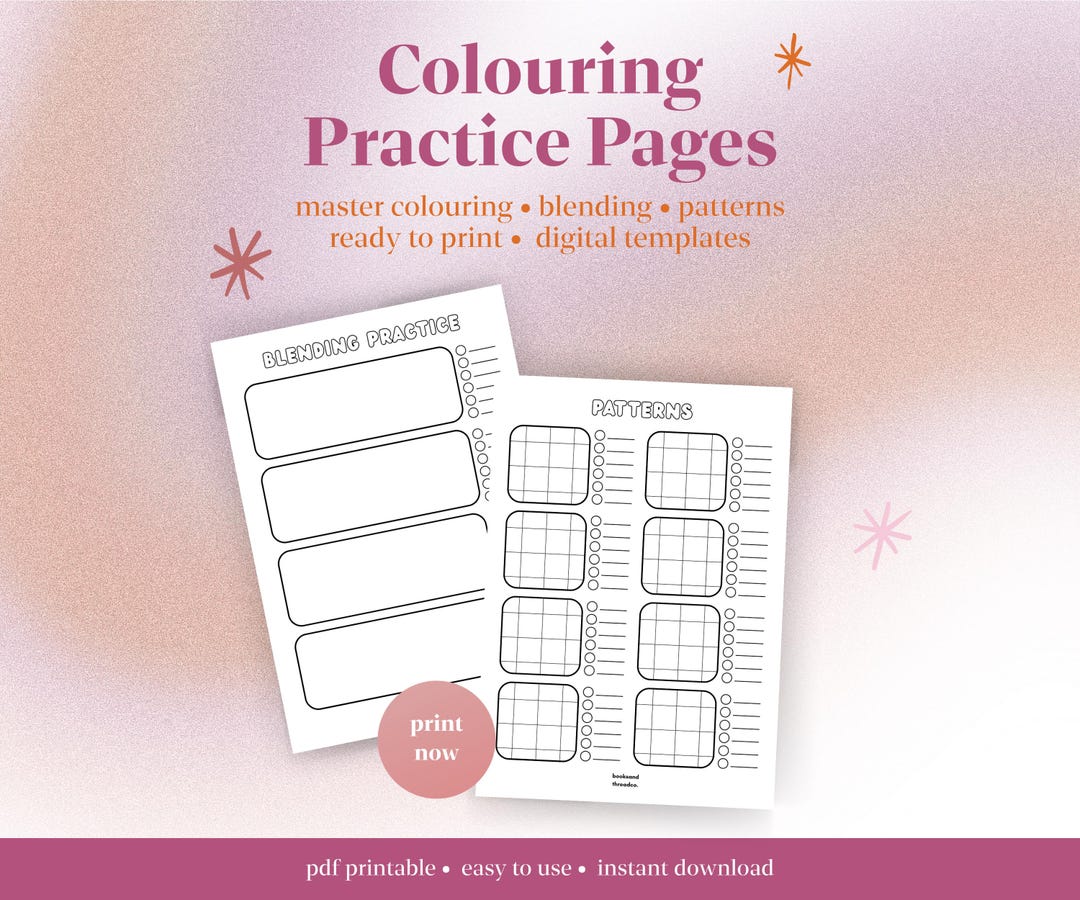 Colouring Practice Pages | Improve Blending, Textures & Coloring ...