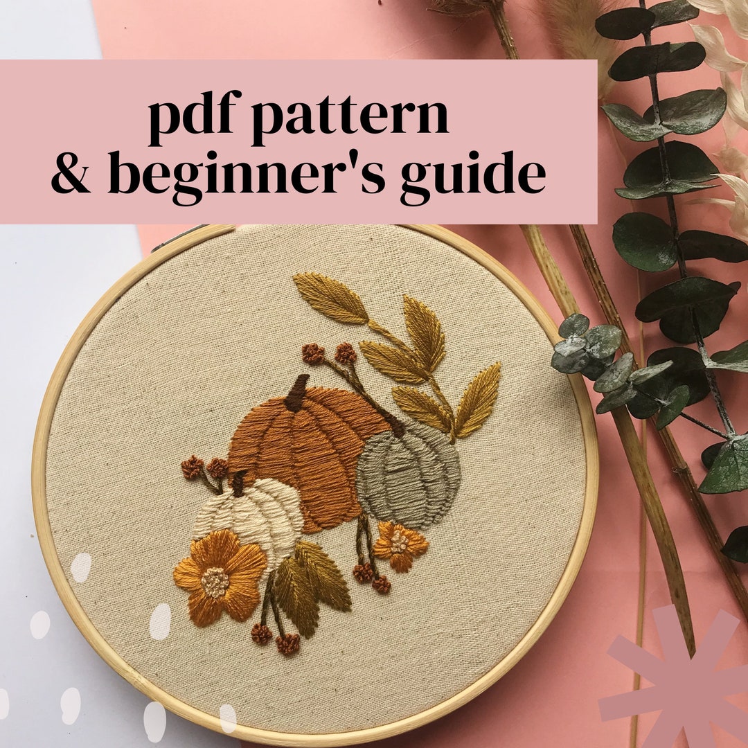 Pumpkin Patch | Hand Embroidery PDF Pattern | Beginners Instructions ...