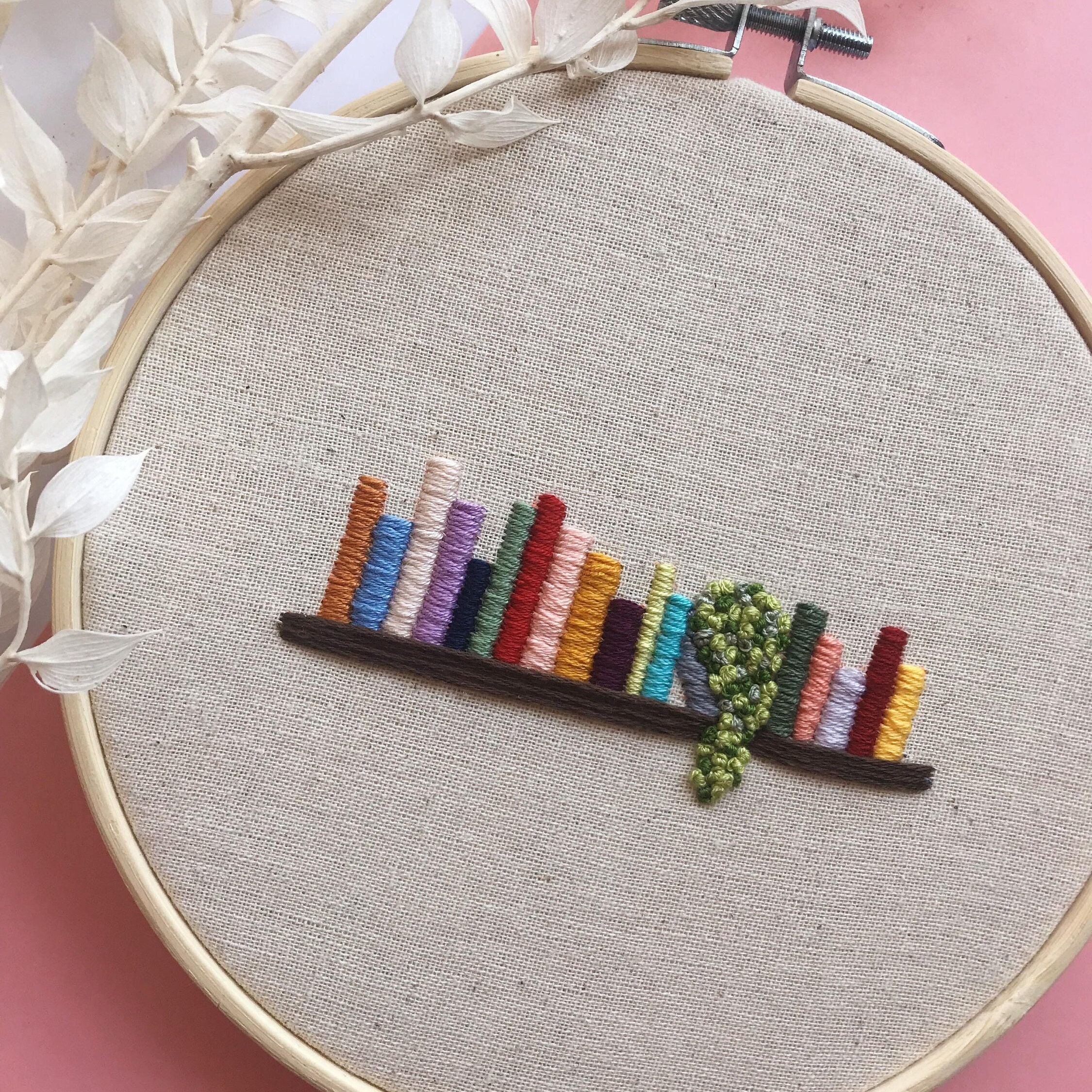 Bookshelf Embroidery Digital PDF Pattern Beginners - Etsy