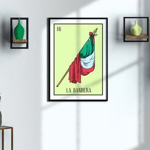 Loteria Poster - La Bandera, Mexican Printable Artwork *DIGITAL ...