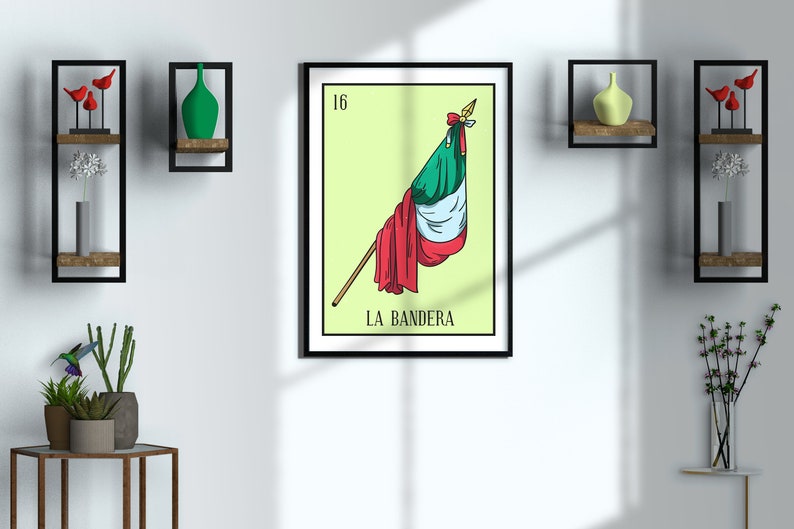 Loteria Poster - La Bandera, Mexican Printable Artwork *DIGITAL ...
