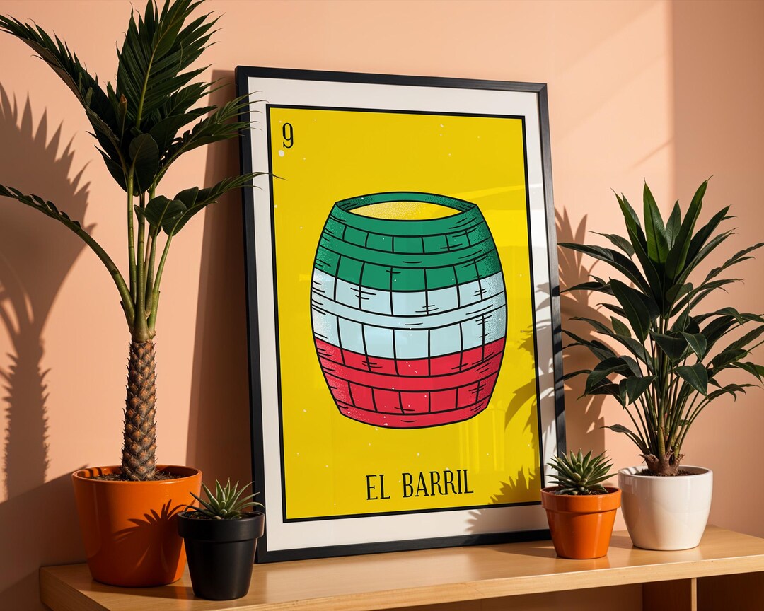 El Barril | Loteria Wall Art | Modern Mexican Print | Giclée Fine Art ...