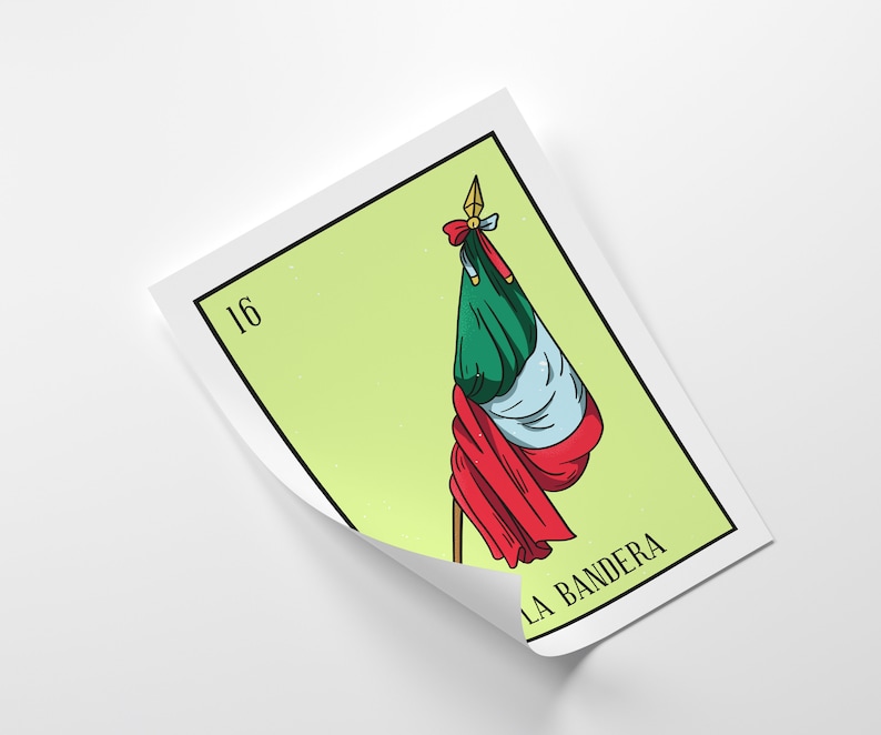 Loteria Poster - La Bandera, Mexican Printable Artwork *DIGITAL ...