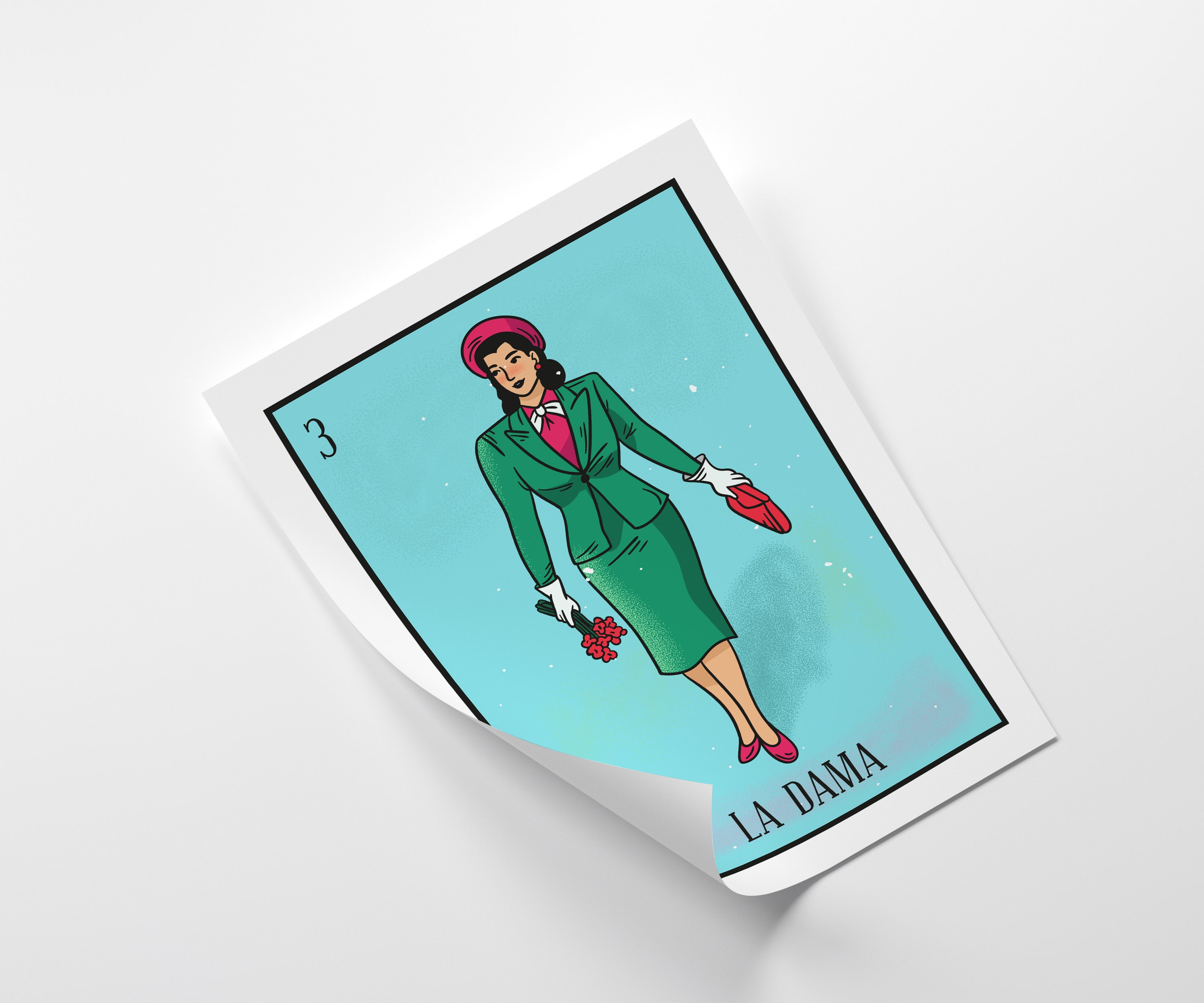 Loteria Poster La Dama Mexican Printable Artwork DIGITAL | Etsy