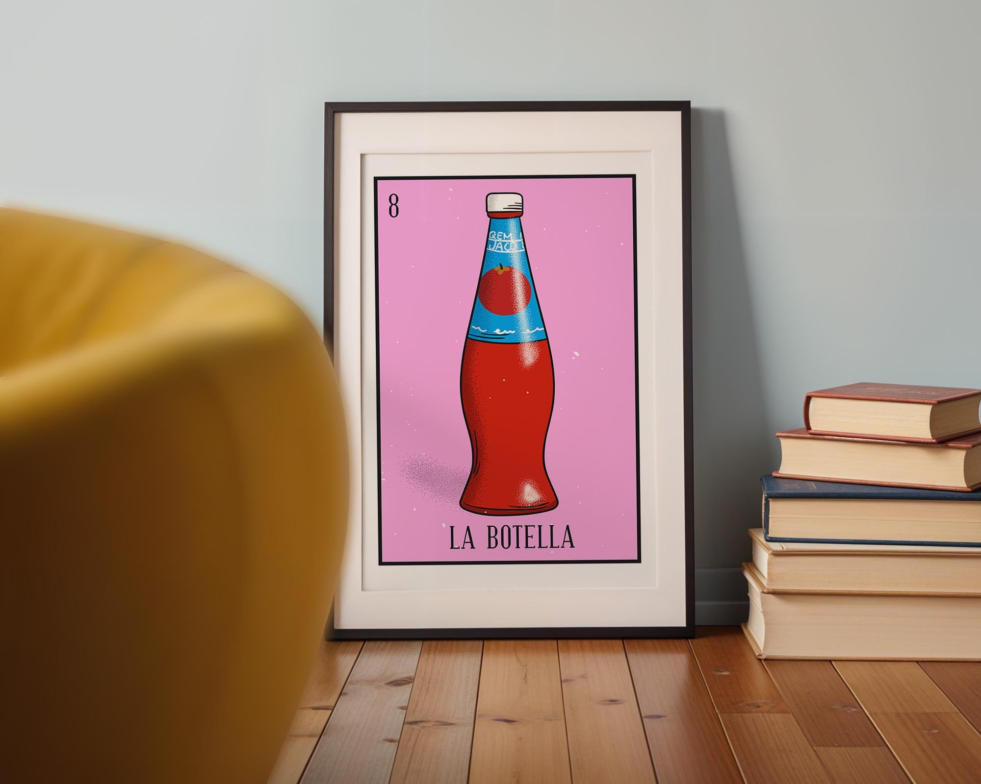 La Botella | Loteria Wall Art | Modern Mexican Print | Giclée Fine Art ...