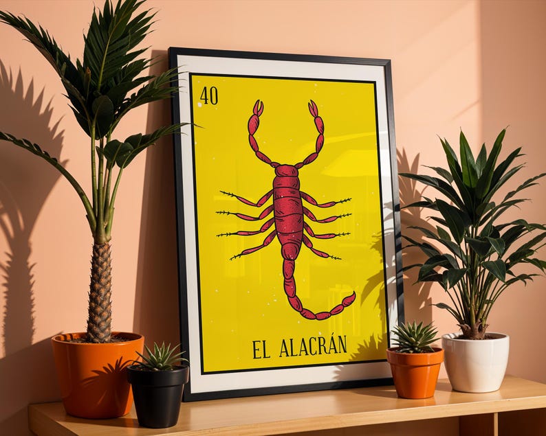 El Alacrán | Loteria Wall Art | Modern Mexican Print | Giclée Fine Art ...