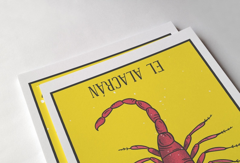 El Alacrán | Loteria Wall Art | Modern Mexican Print | Giclée Fine Art ...