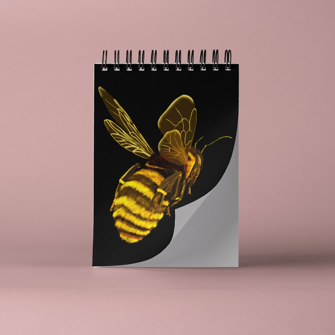 Bumble Bee Wire Bound Notepad Digital Art, School Supplies, Journal ...