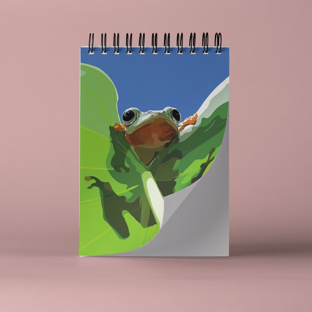 Cheeky Frog Wire Bound Notepad Digital Art, School Supplies, Journal ...