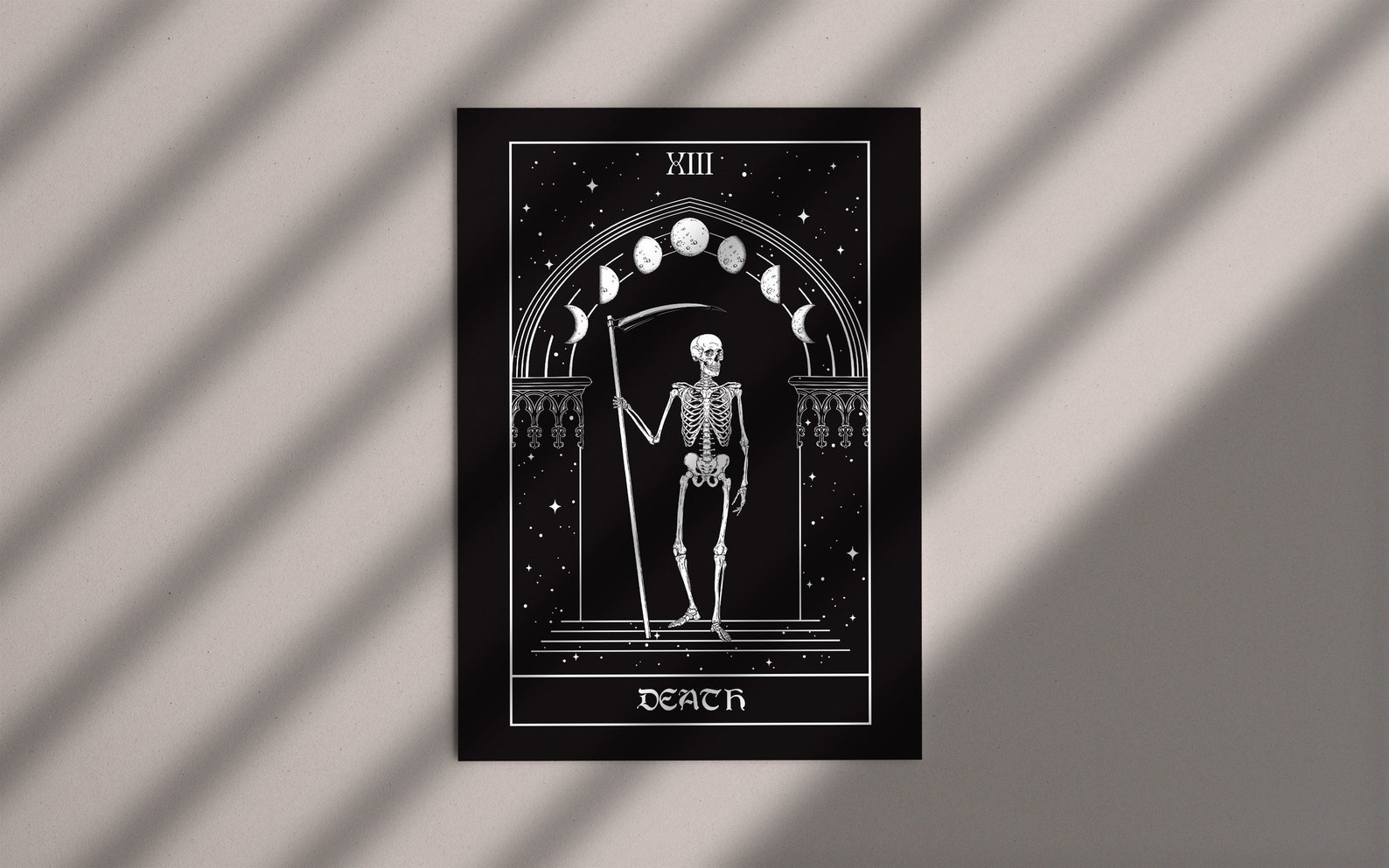 Tarot Death Digital Illustration Clipart, Witch Tapestry, Gothic Poster ...